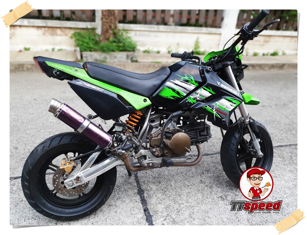 New KSR 110 ท่อแต่งสวยสีเขียว วิ่งน้อยผ่อนสบาย
