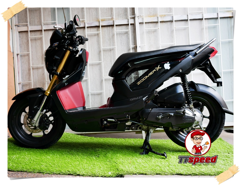 ขายสดผ่อน Zoomer-x สีดำแดง ระบบคอมบายเครื่องเดิมเล่มพร้อม