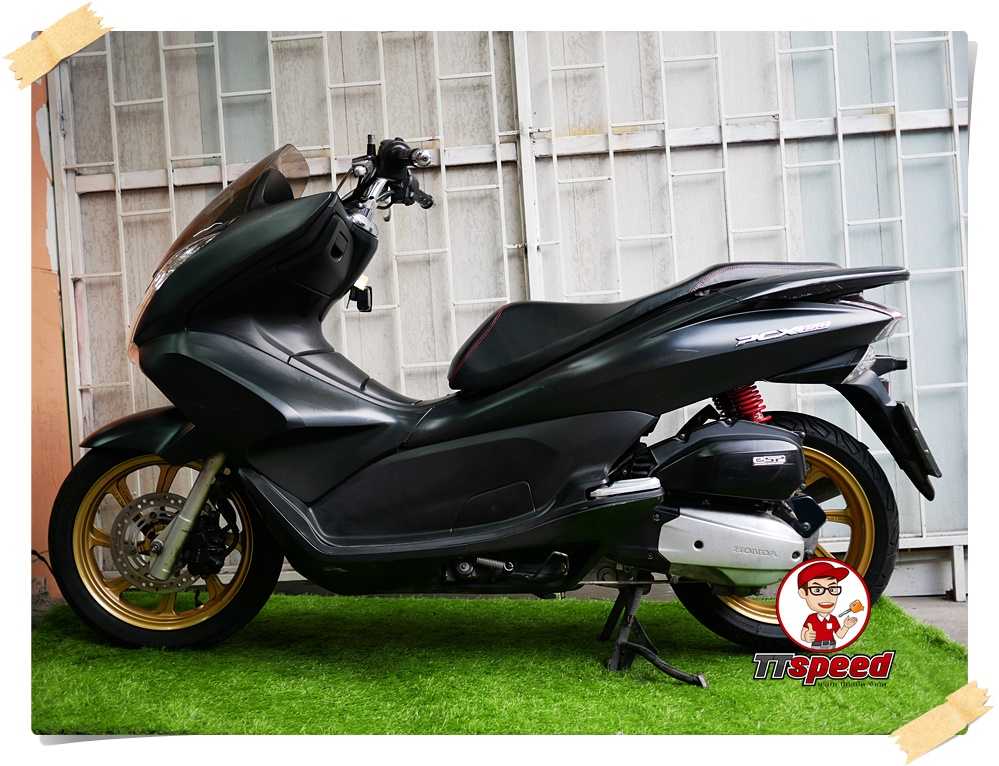PCX 150 รถบ้านสีดำด้านจดปี 55 ล้อทองเครื่องดี