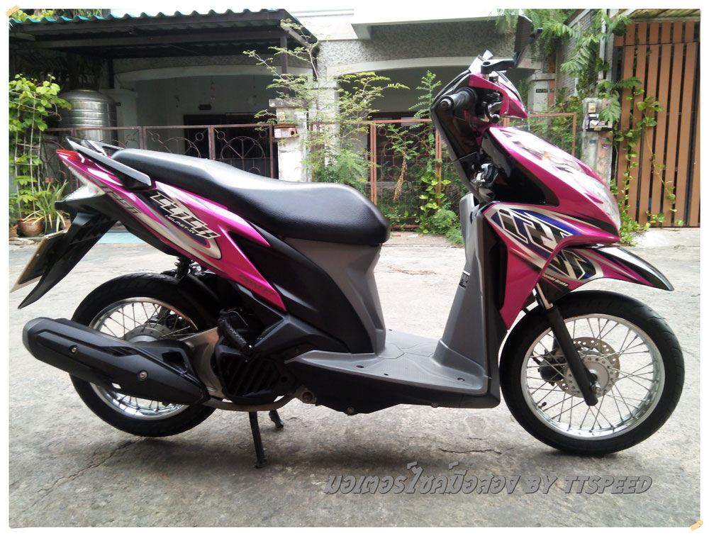 Honda Click สีชมพู-ดำ รถบ้านสภาพสวย จดปี 55 | TTSPEED.COM