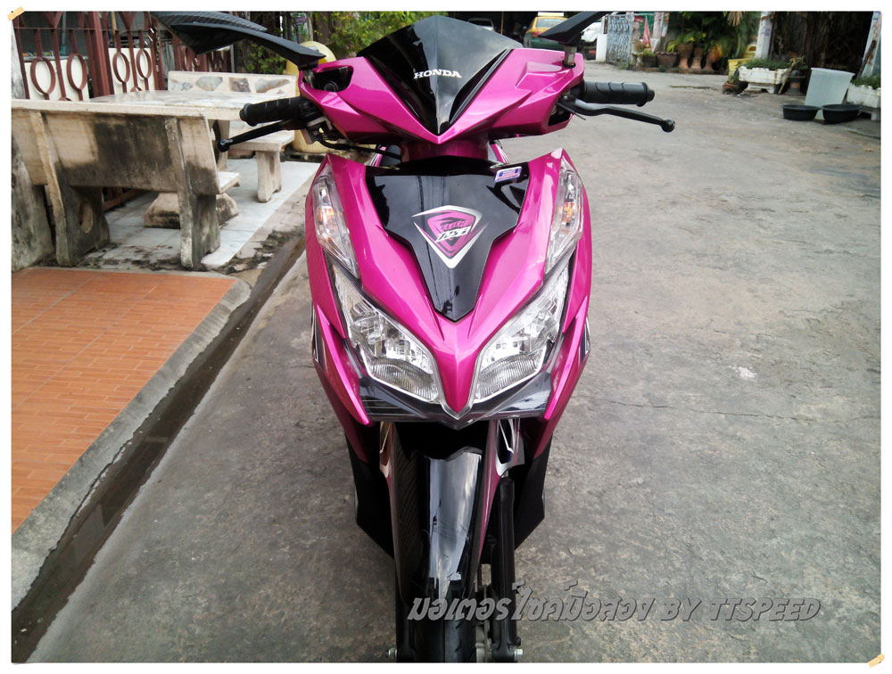 Honda Click สีชมพู-ดำ รถบ้านสภาพสวย จดปี 55 | TTSPEED.COM