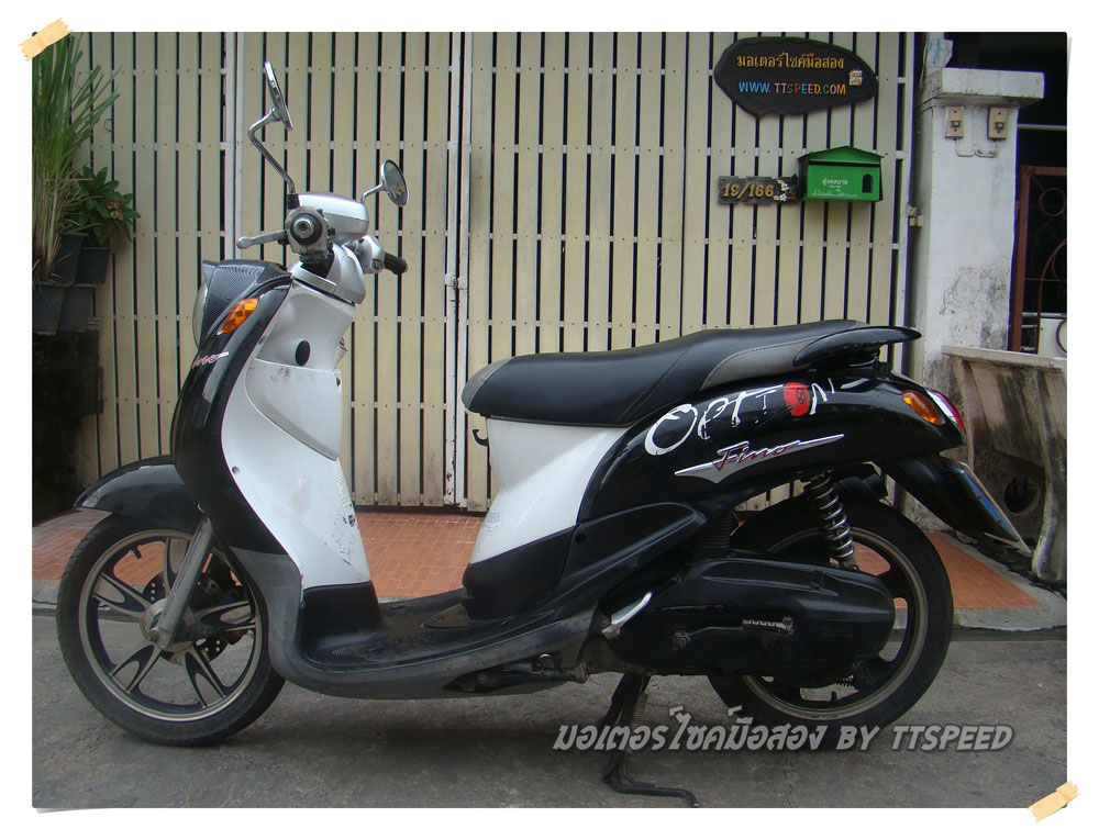 Yamaha Fino ล้อแม็กสีดำ-ขาว สภาพพอใช้ได้ จดปี 50 | TTSPEED.COM